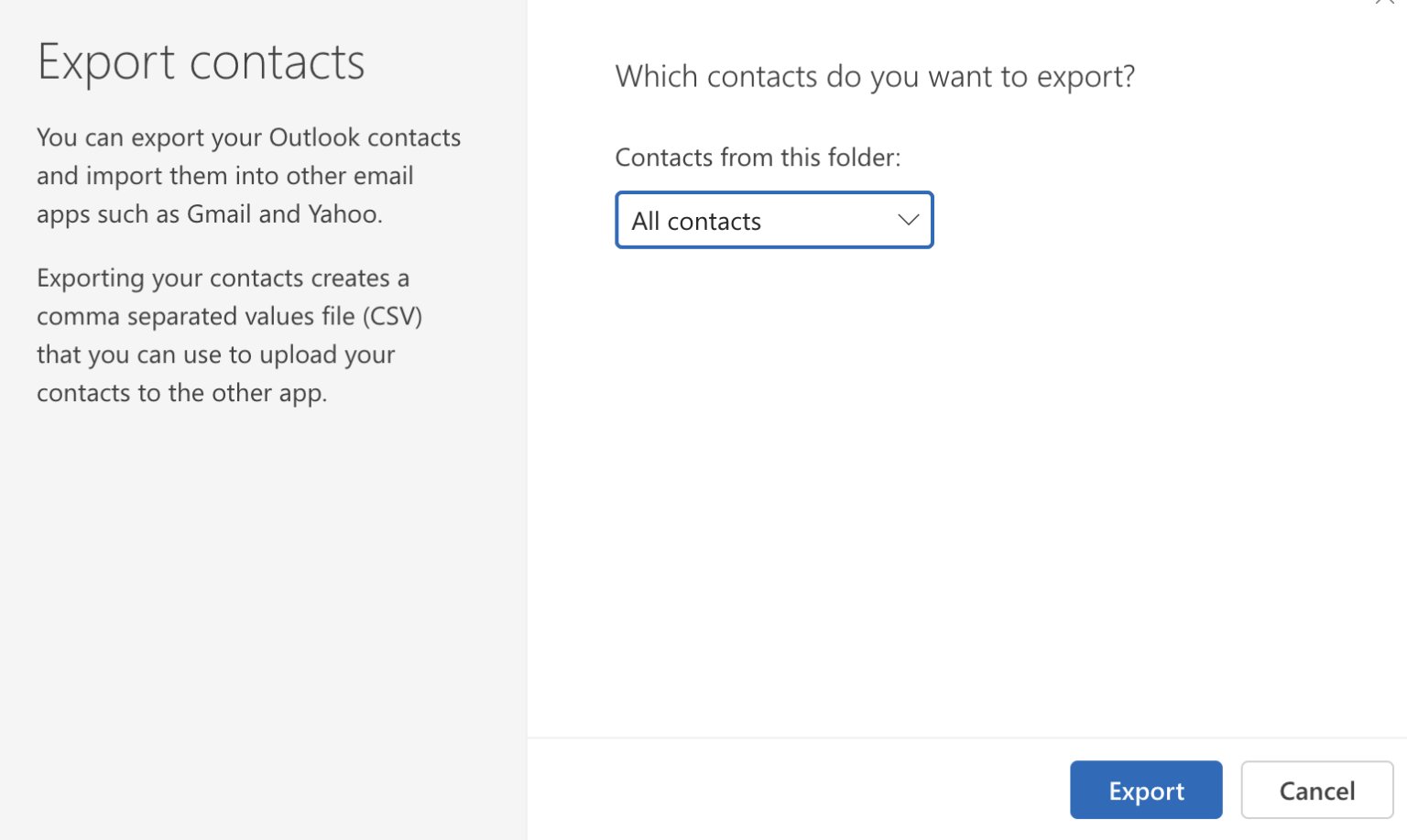 How to Export your Contacts from Outlook Correctly